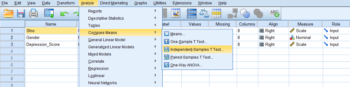 Independent Samples T Test using SPSS - Rehoboth Academic Services